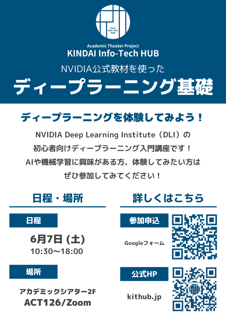 NVIDIA DLI「ディープラーニングの基礎」｜近畿大学アカデミックシアター